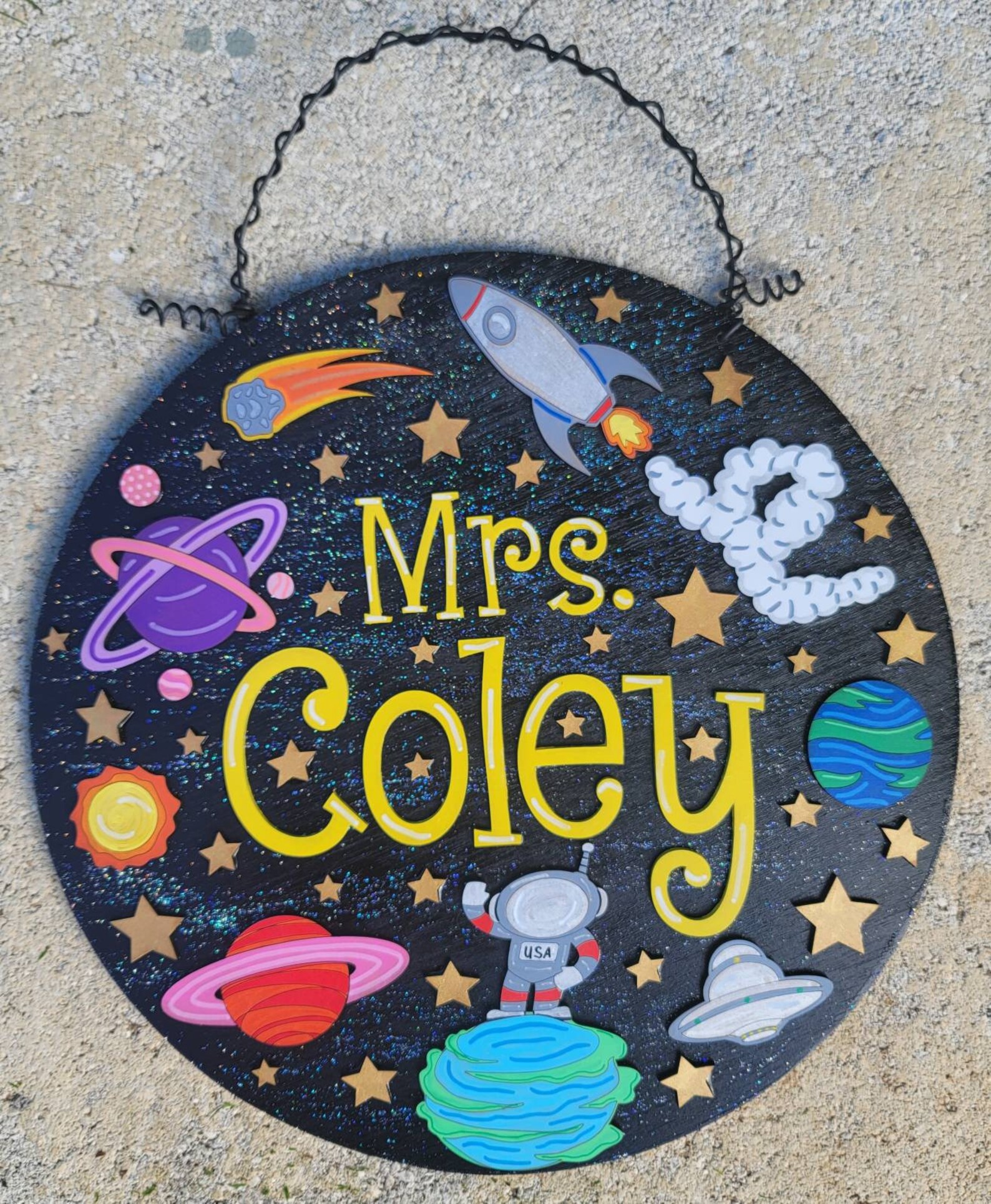 Customized Space Themed Sign - Laser Cut - Teacher Sign - Classroom ...