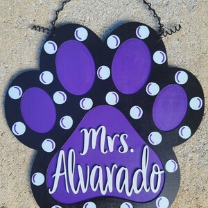 Paw Print Door Hanger - Small Polka Dots - CUSTOMIZE YOURS! - Etsy