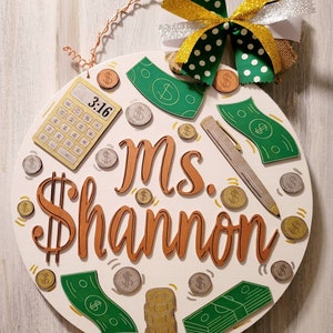 Personalized Door Hanger - Money - Accountant - Bookkeeper - CUSTOMIZE ...