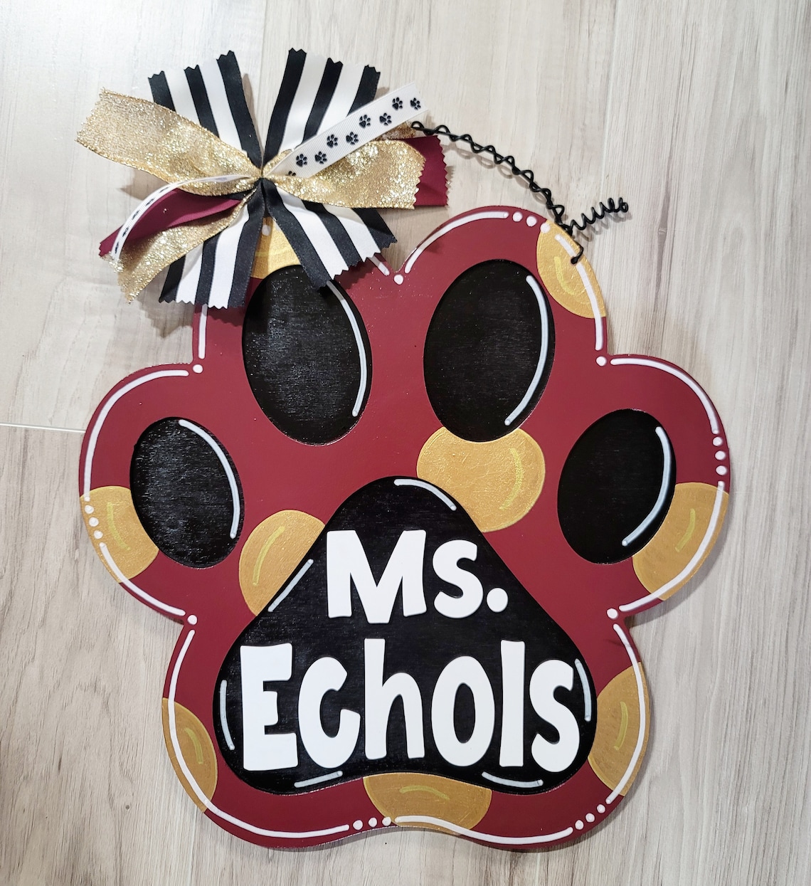 Paw Print Door Hanger - Large Dots - CUSTOMIZE YOURS! - Etsy