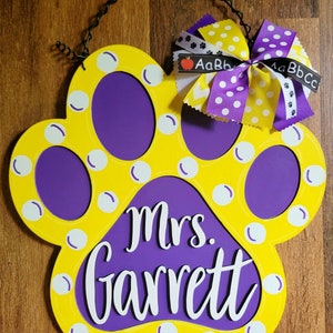 Paw Print Door Hanger - Small Polka Dots - CUSTOMIZE YOURS! - Etsy