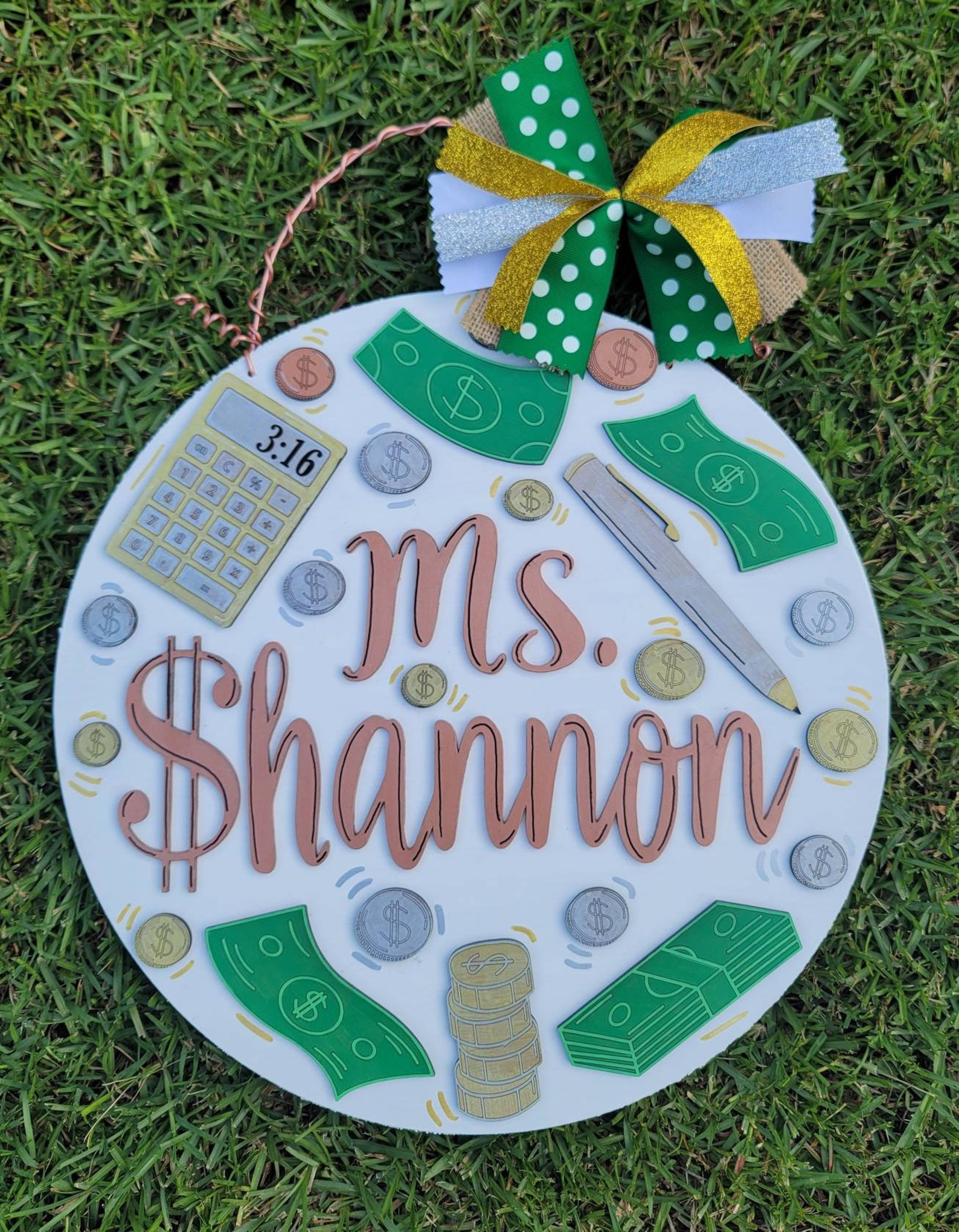 Personalized Door Hanger - Money - Accountant - Bookkeeper - CUSTOMIZE ...