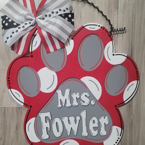 Paw Print Door Hanger - Large Dots - CUSTOMIZE YOURS! - Etsy