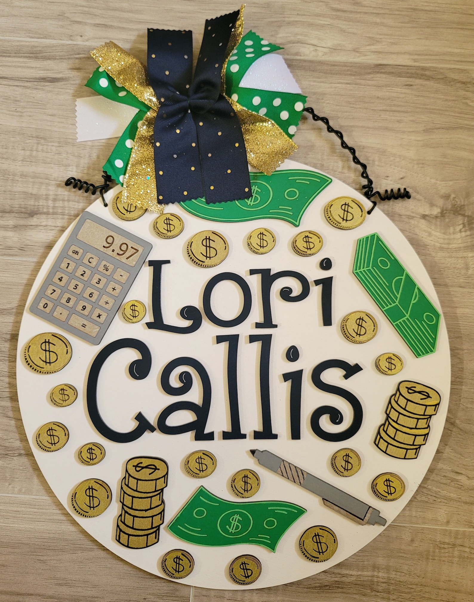 Personalized Door Hanger - Money - Accountant - Bookkeeper - CUSTOMIZE ...