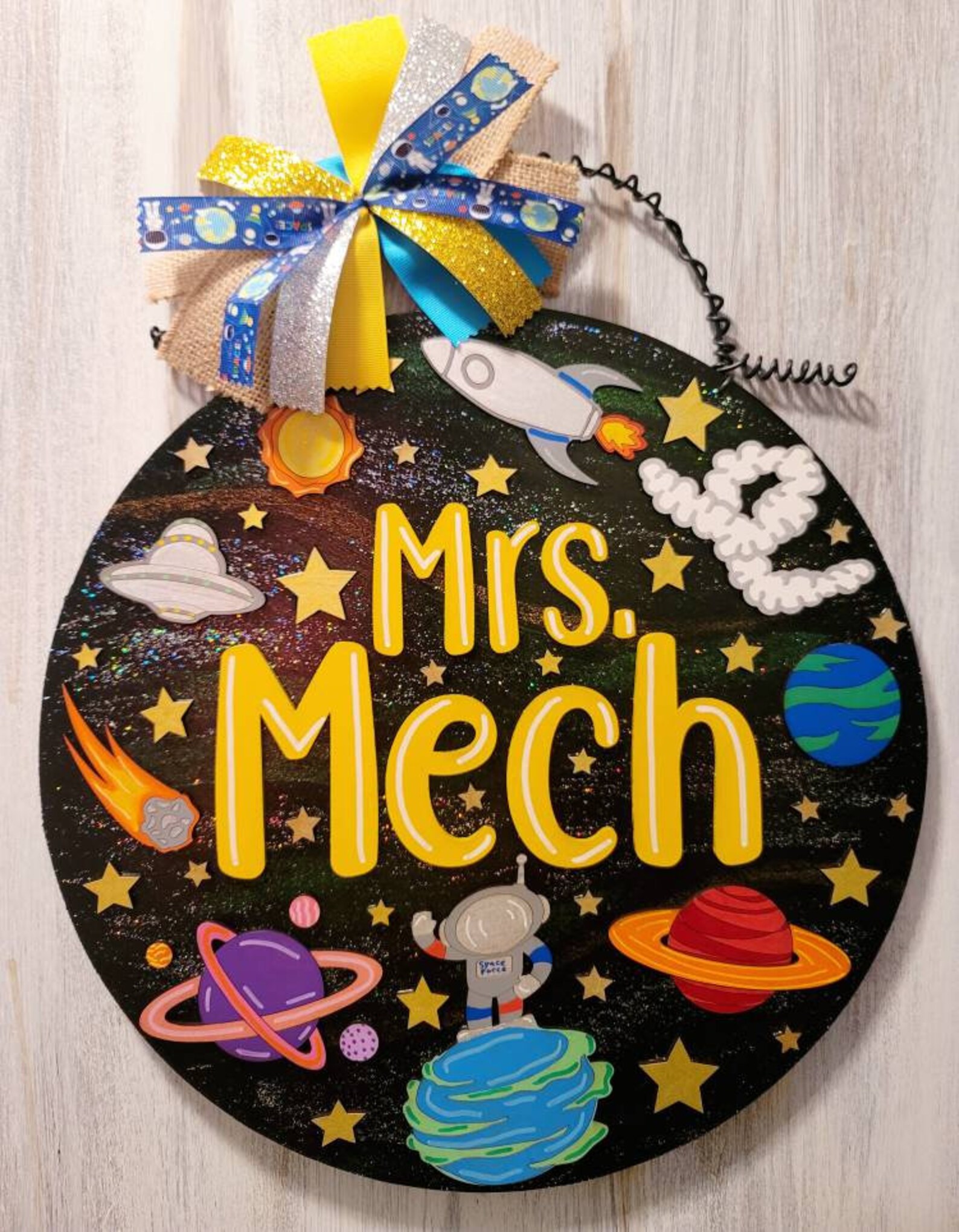 Customized Space Themed Sign - Laser Cut - Teacher Sign - Classroom ...