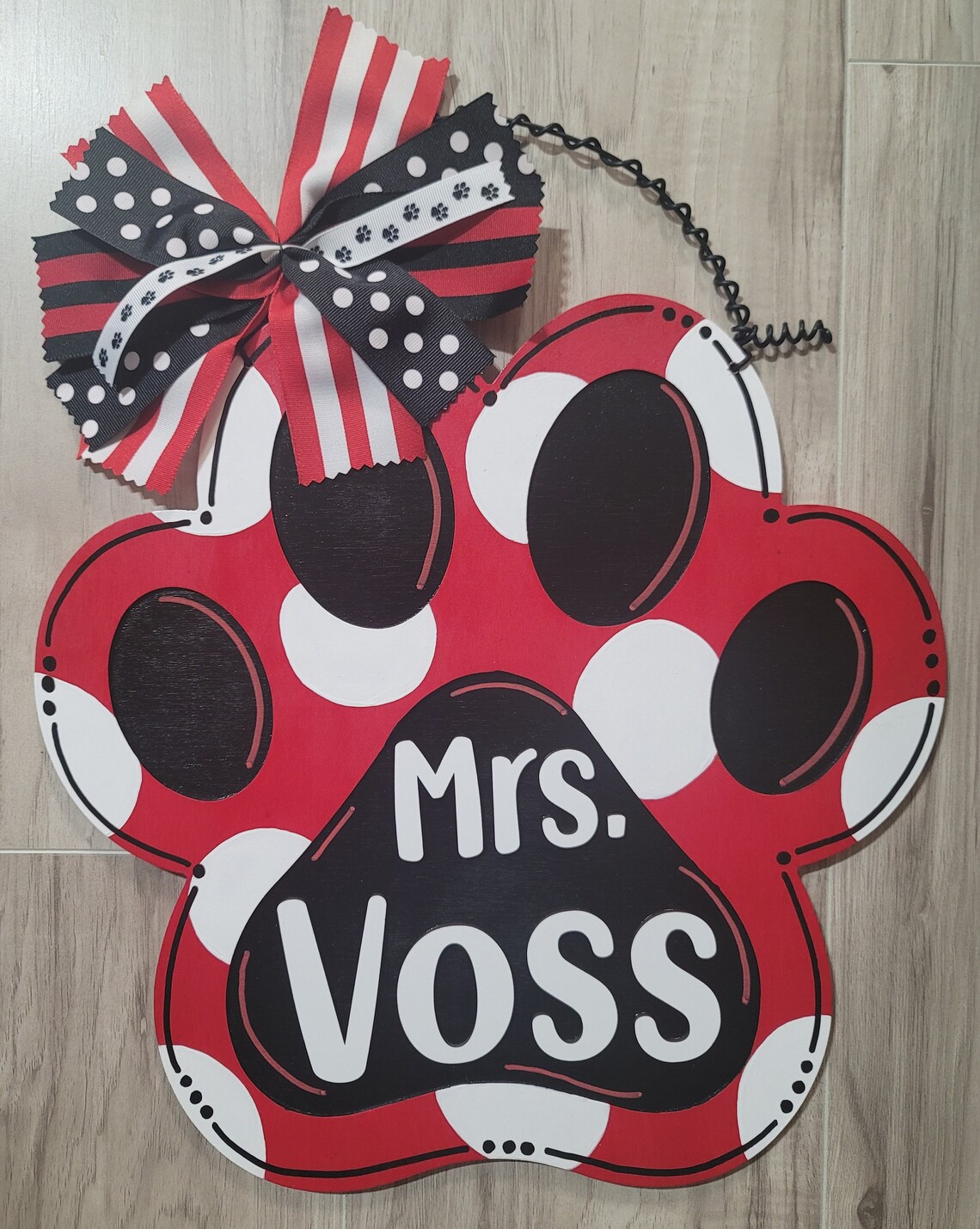 Paw Print Door Hanger - Large Dots - CUSTOMIZE YOURS! - Etsy