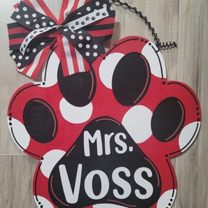 Paw Print Door Hanger - Large Dots - CUSTOMIZE YOURS! - Etsy