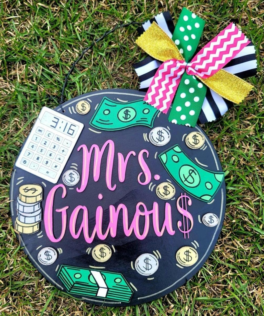 Personalized Door Hanger - Money - Accountant - Bookkeeper - CUSTOMIZE ...