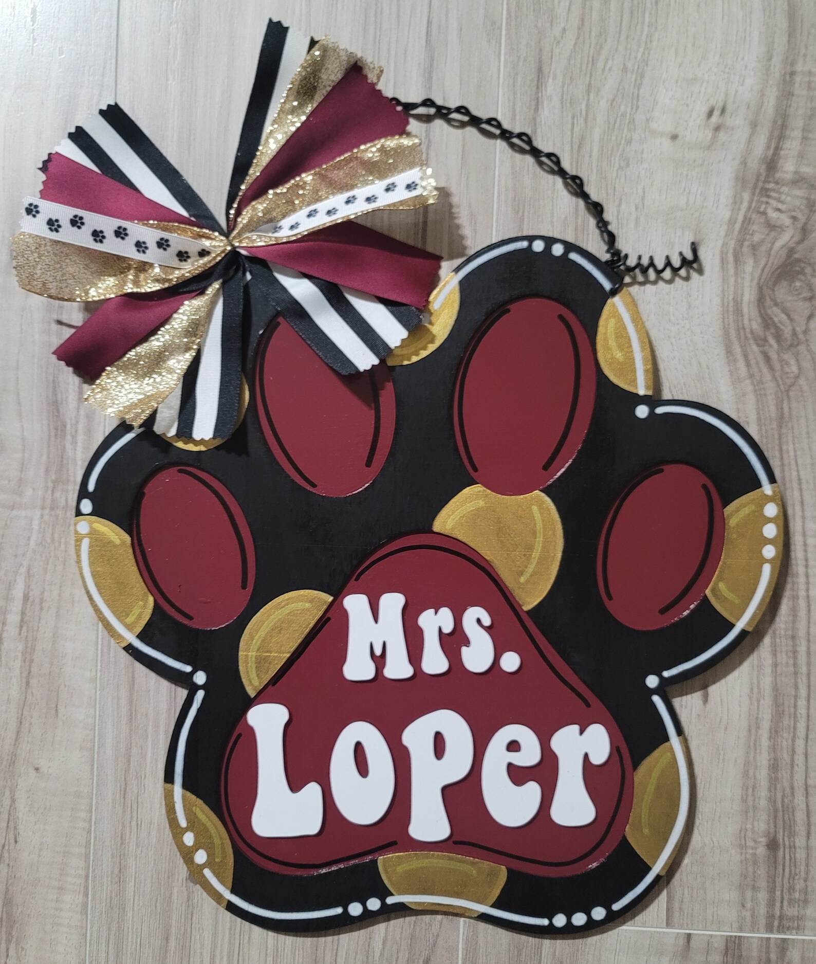 Paw Print Door Hanger - Large Dots - CUSTOMIZE YOURS! - Etsy