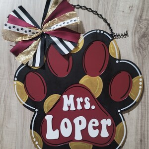 Paw Print Door Hanger - Large Dots - CUSTOMIZE YOURS! - Etsy