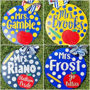 Teacher's Door Hangers - Polka Dots - CUSTOMIZE YOURS! - Etsy
