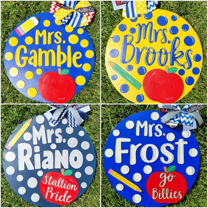 Teacher's Door Hangers - Polka Dots - CUSTOMIZE YOURS! - Etsy