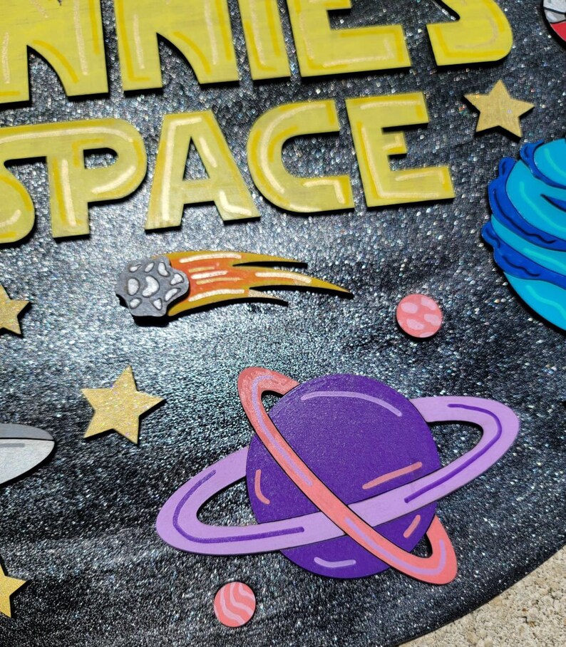 Customized Space Themed Sign Laser Cut - Etsy