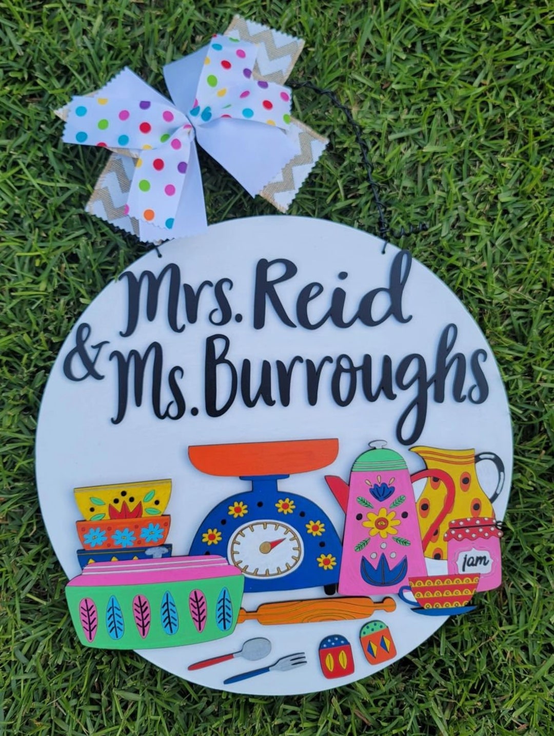 Teacher's Door Hangers - Retro Kitchen Themed- CUSTOMIZE YOURS! - Etsy