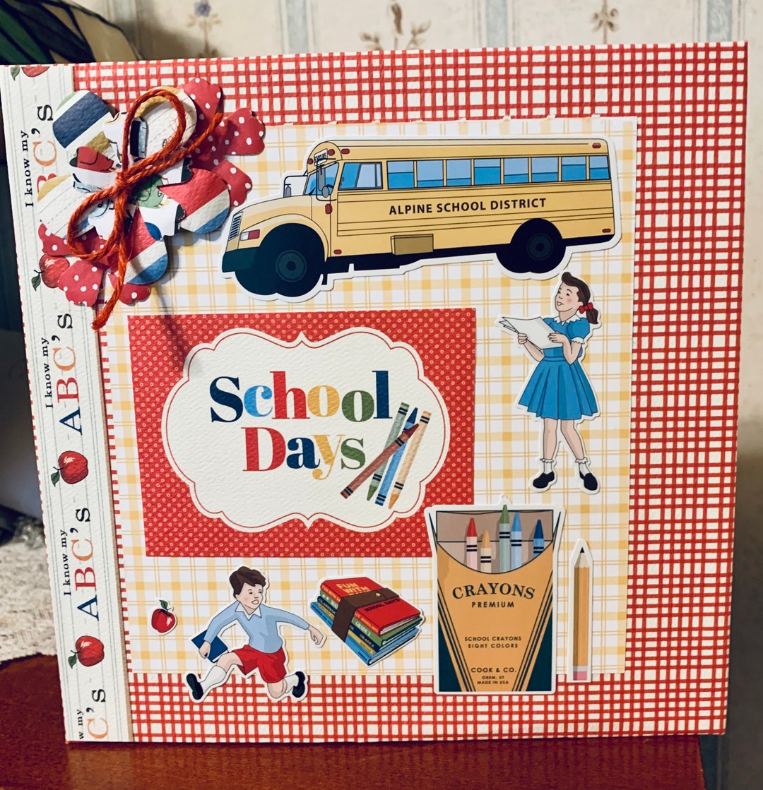Scrapbook Album school Days Handmade - Etsy