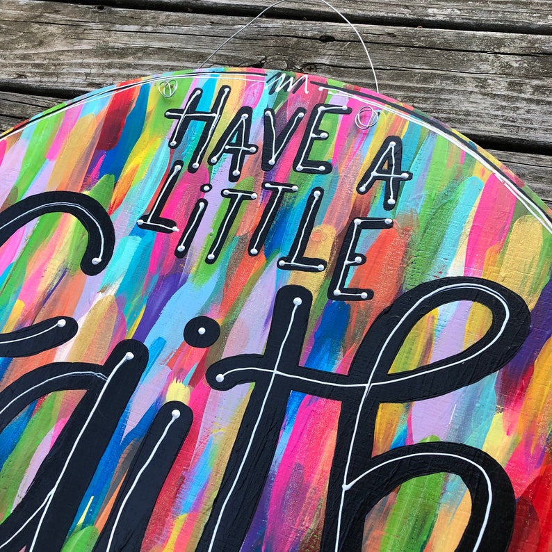 Faith Door Hanger - Christian Door Hanger - Colorful Door Hanger ...