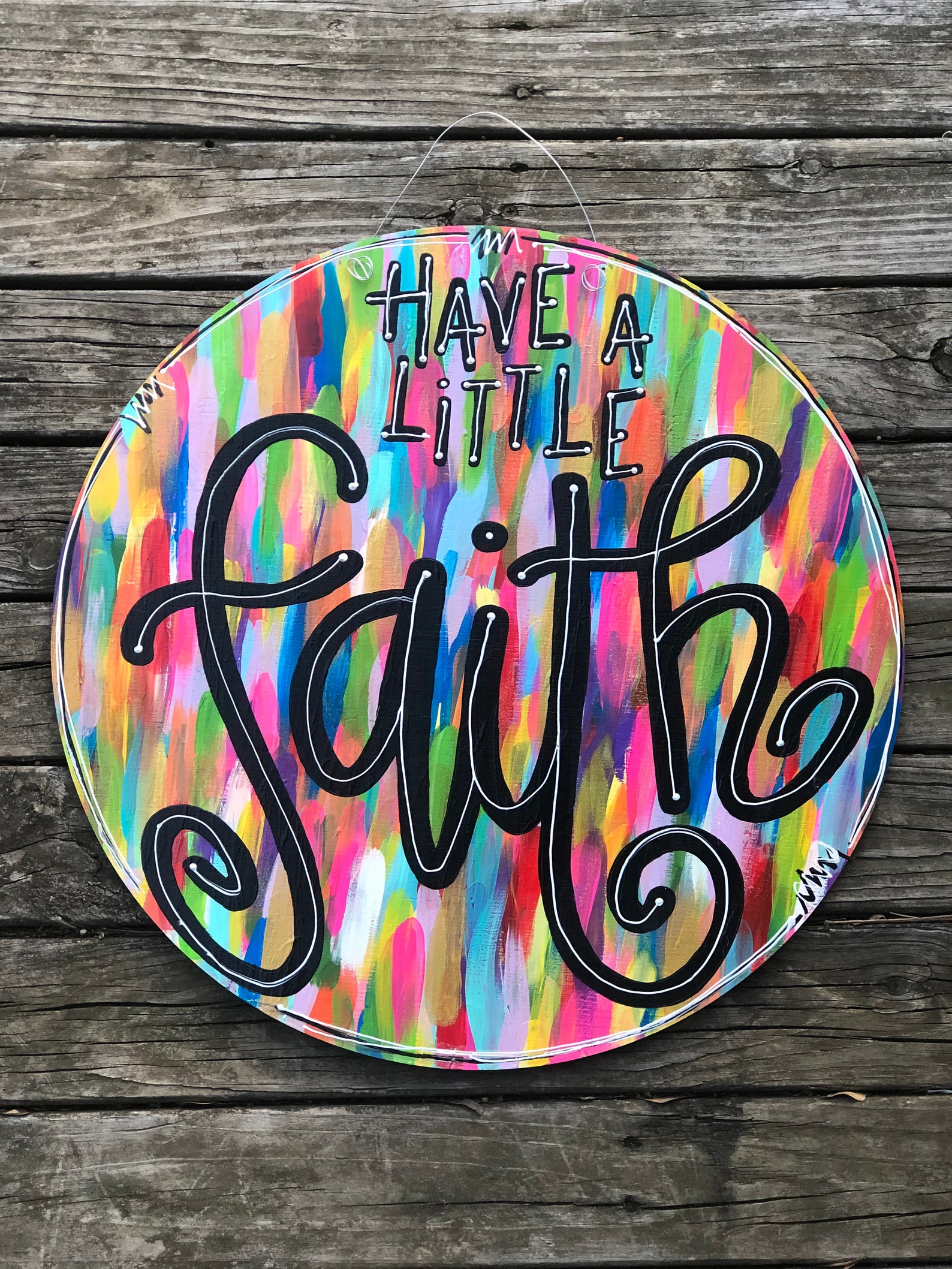 Faith Door Hanger - Christian Door Hanger - Colorful Door Hanger ...