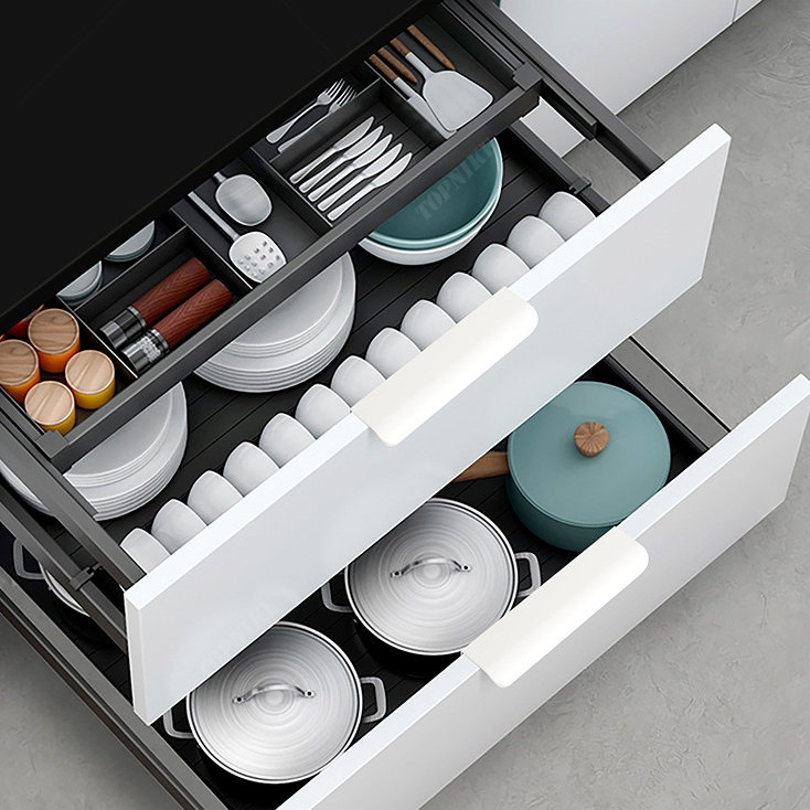 White Invisible Handles No Need to Punch Holes Drawer Handles Pulls ...