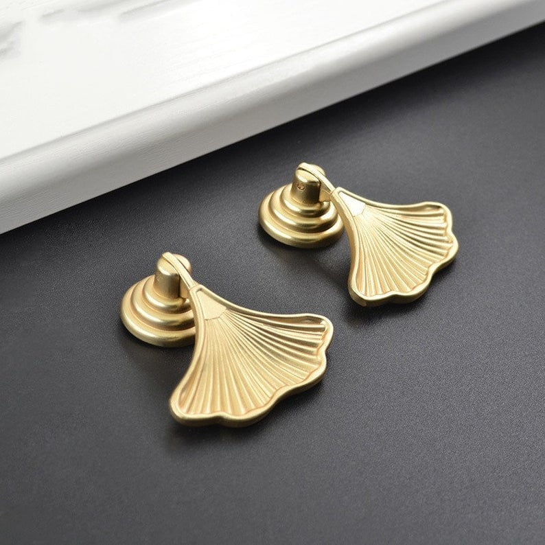 Ginkgo Leaf Drawer Pull Knob Gold Fan Dresser Pulls Handle - Etsy UK