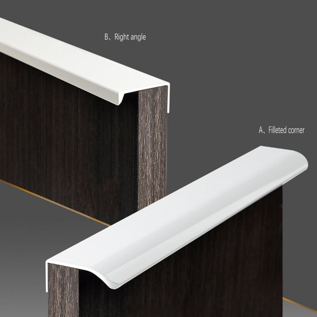 White Invisible Handles No Need to Punch Holes Drawer Handles Pulls ...