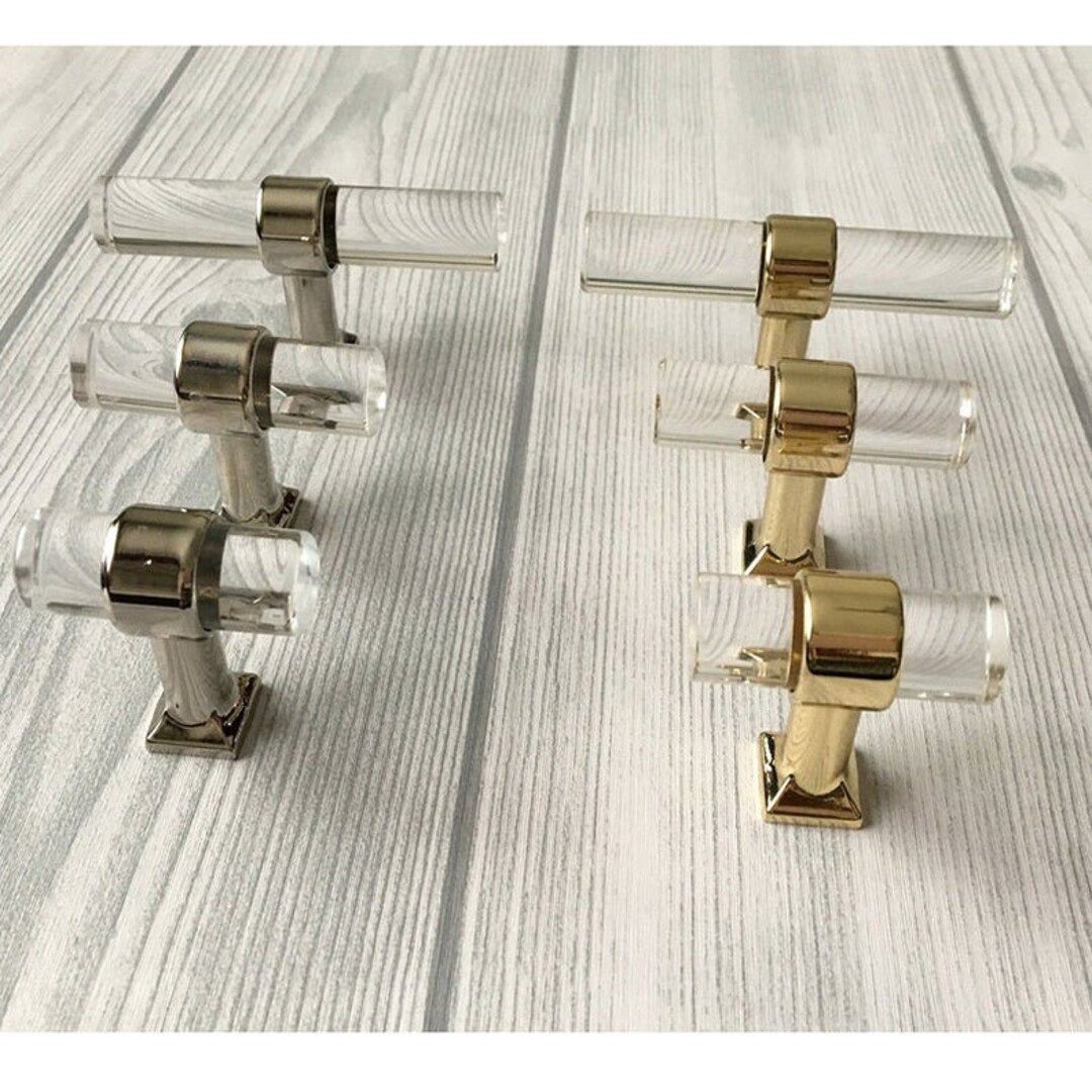 Clear Acrylic Pulls Handles Kitchen Pulls Handles Dresser Pulls Knob Square Drawer Pulls Cabinet ...