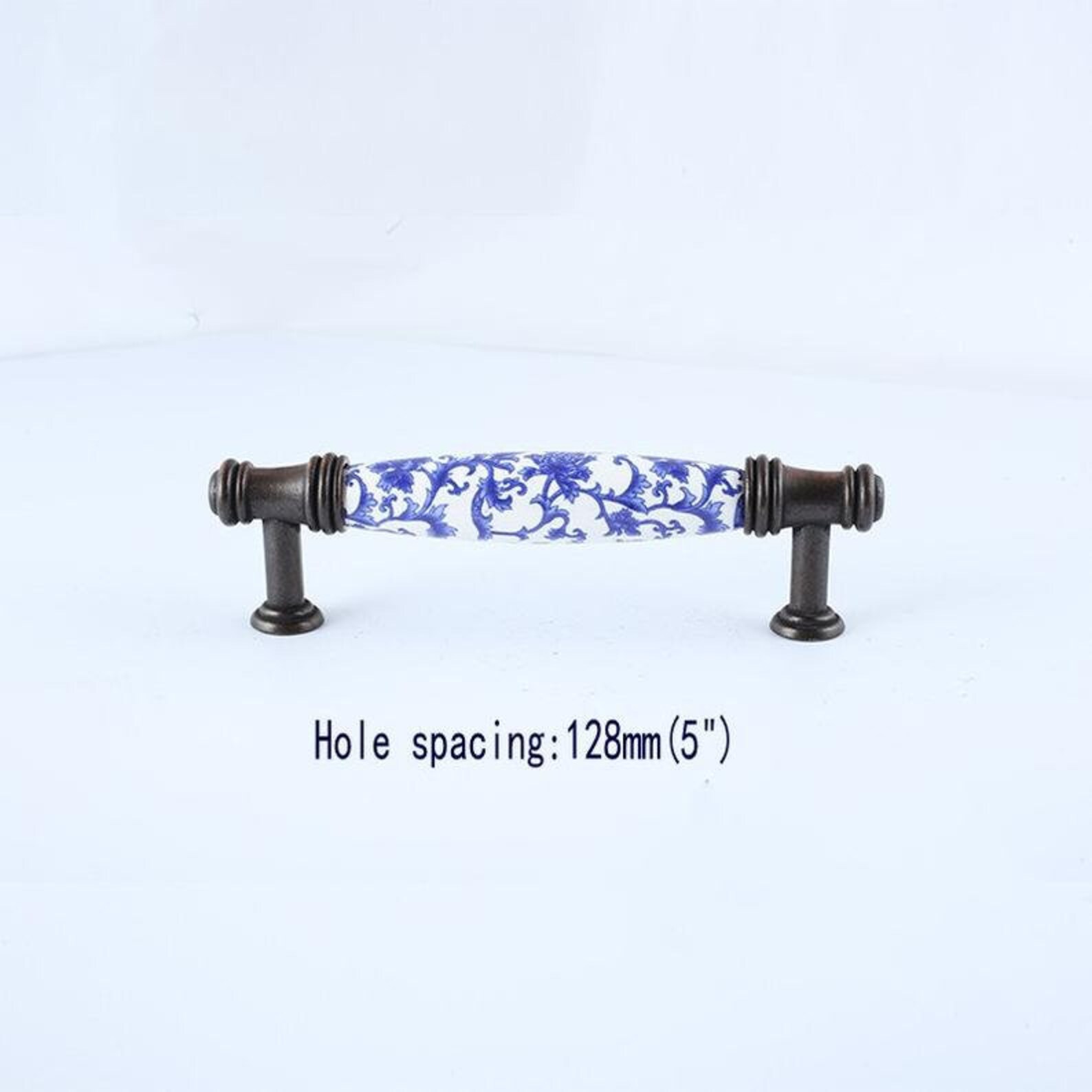 3.75 5 Ceramic Drawer Door Handles Blue and White - Etsy