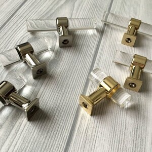 Clear Acrylic Pulls Handles Kitchen Pulls Handles Dresser Pulls Knob Square Drawer Pulls Cabinet ...