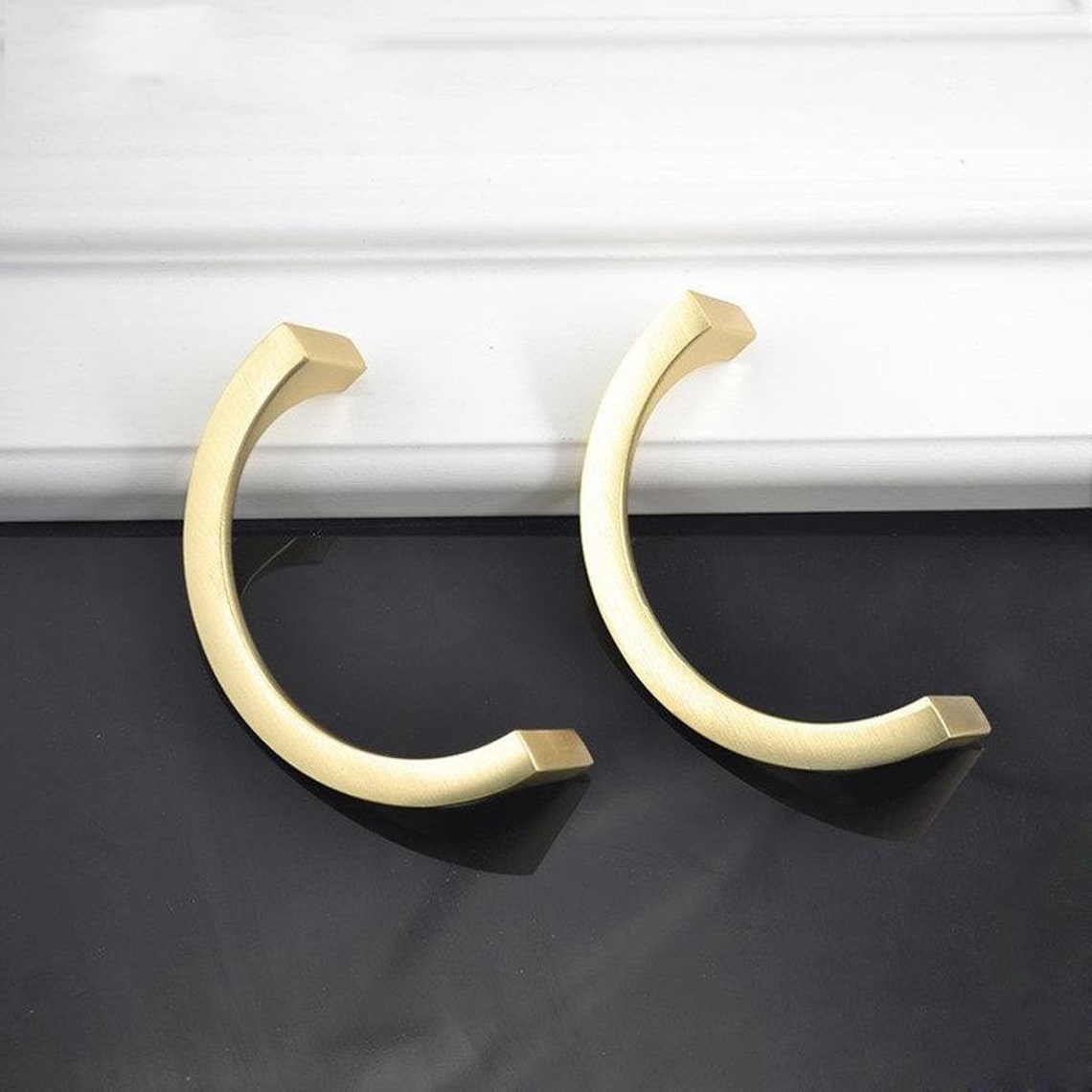 3.75 Gold Semi-circle Drawer Handles Pulls Dresser - Etsy