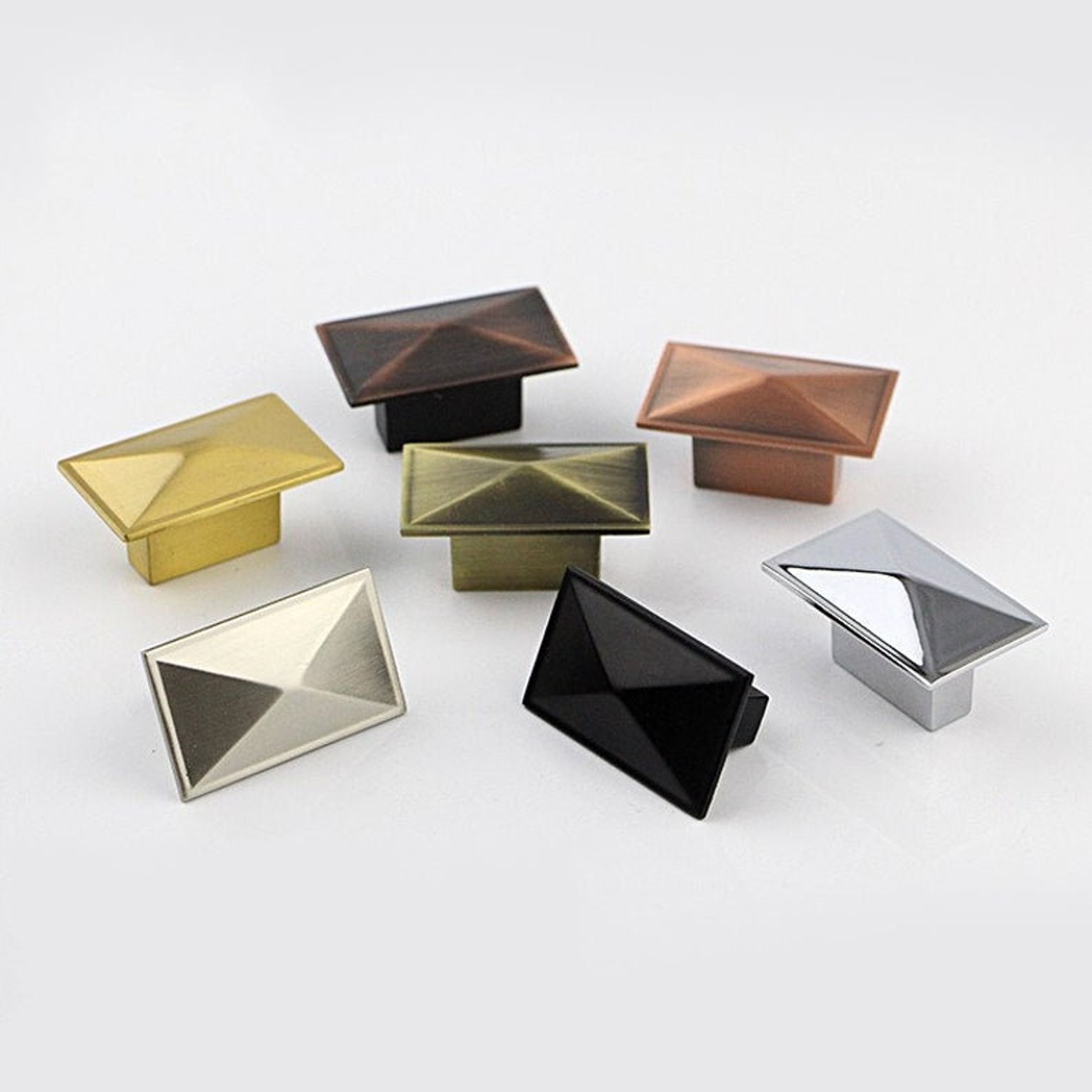 Black Rectangle Knobs Gold Door Knobs Pulls Handles Drawer - Etsy