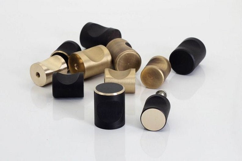 Black Door Knobs Pulls Brass Cylinder Knobs Pulls Drawer Knobs | Etsy