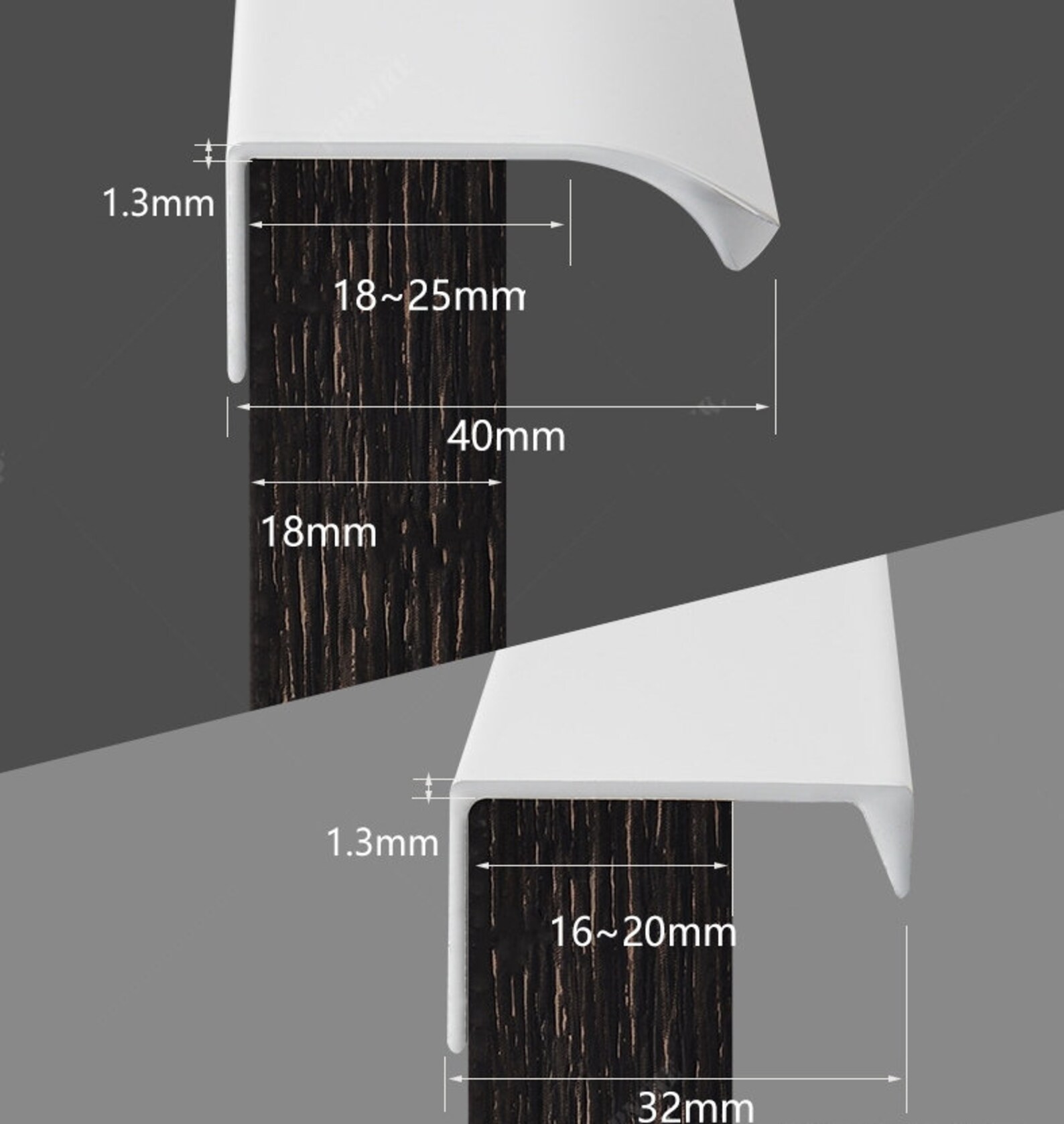 White Invisible Handles No Need to Punch Holes Drawer Handles Pulls ...