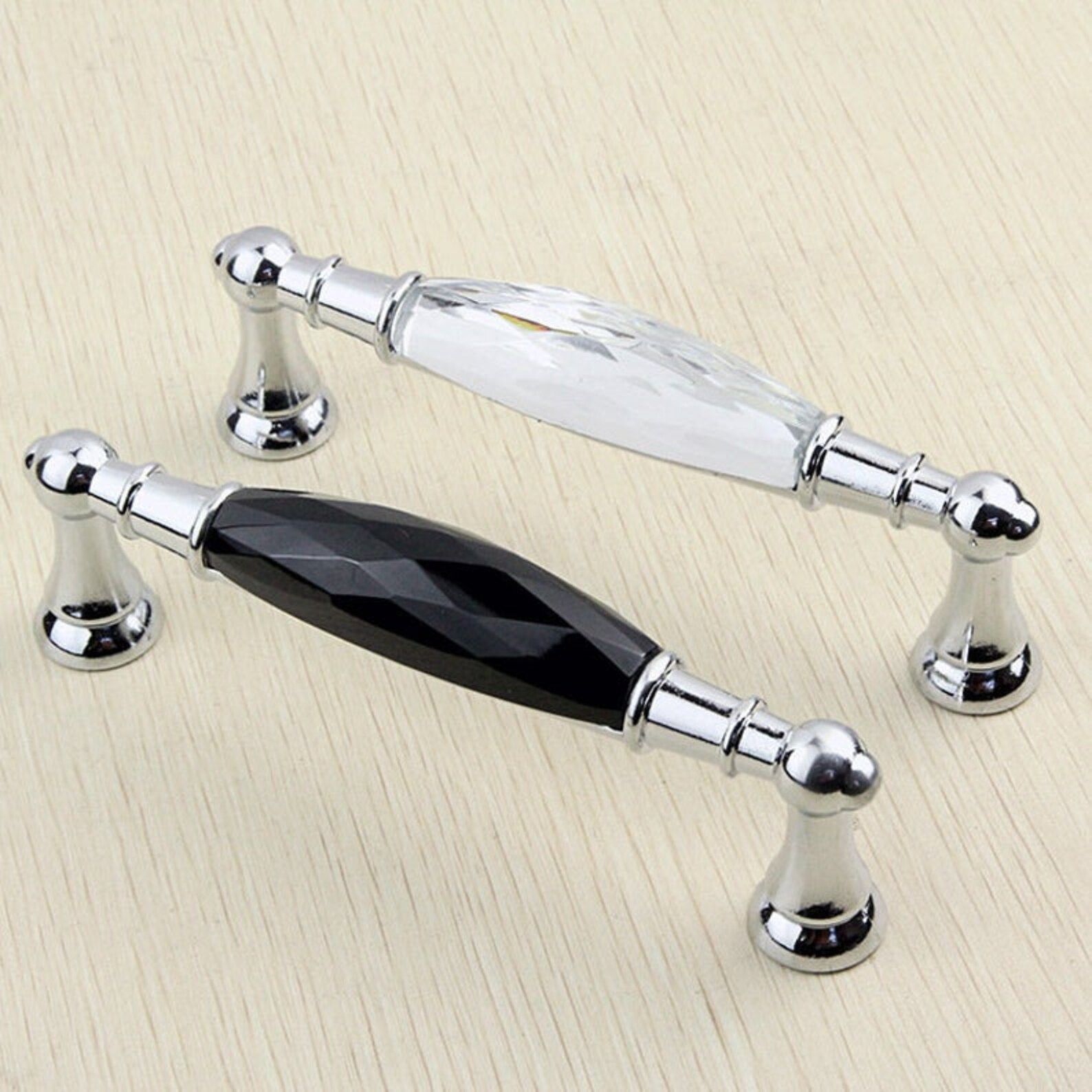 3.75" 5" Clear Black Dresser Knobs Drawer Handles Pulls Knob Clear ...
