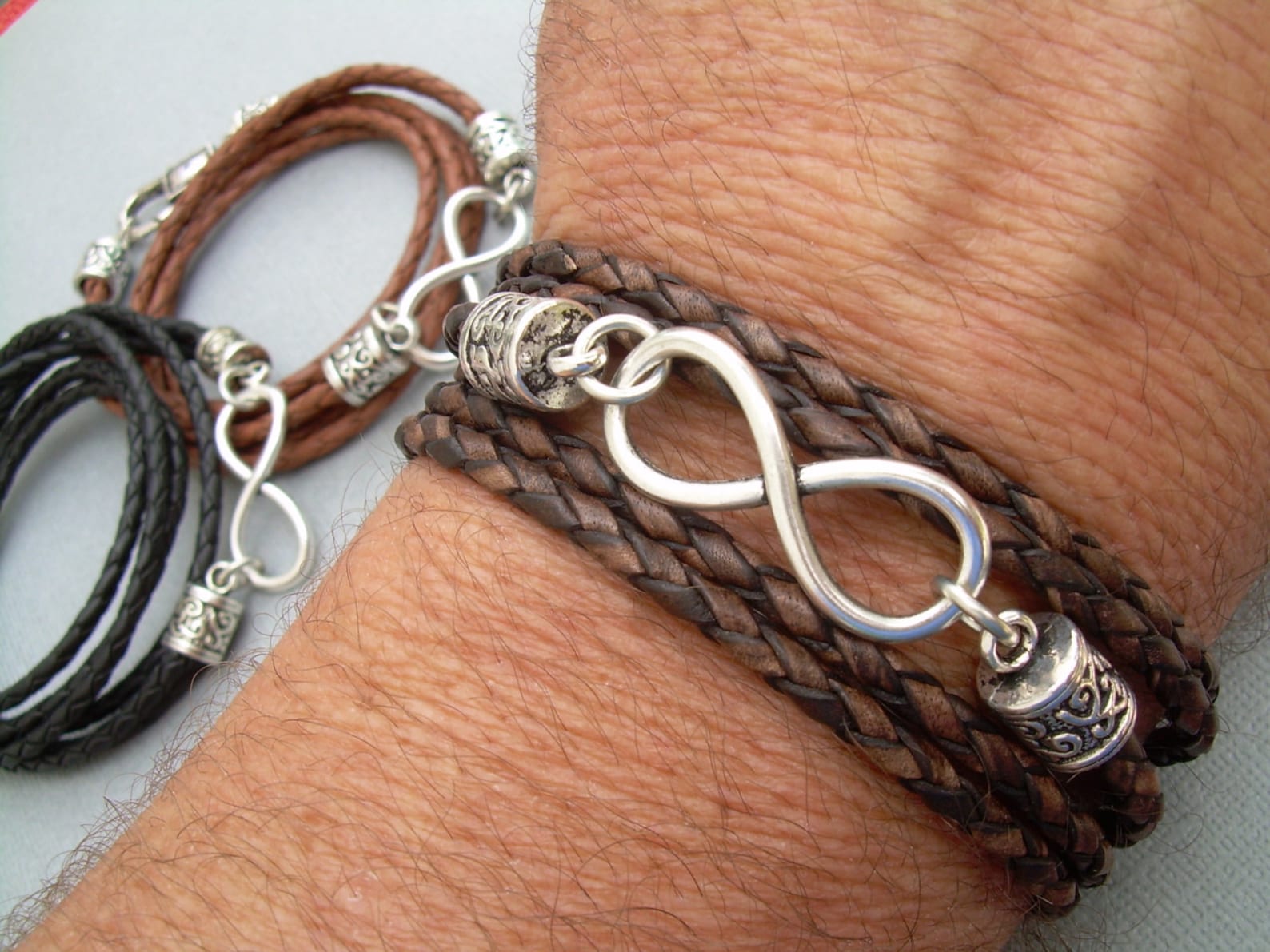 Infinity Bracelet Leather Bracelet Mens Bracelet Womens - Etsy