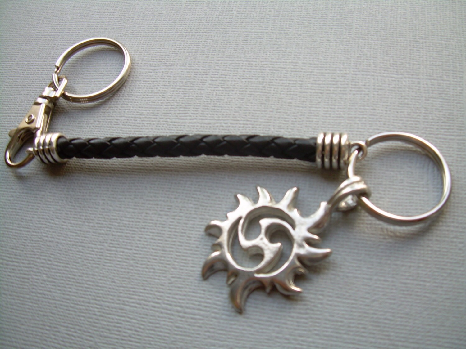 Braided Tribal Leather Keychain Keychain Leather Keychain | Etsy