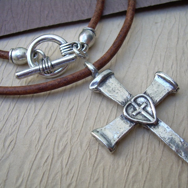 Rustic Cross Pendant - Etsy