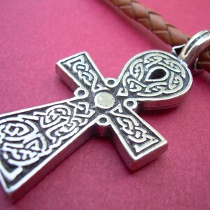 Ankh Necklace, Leather Necklace, Leather Necklace With Ankh Pendant ...