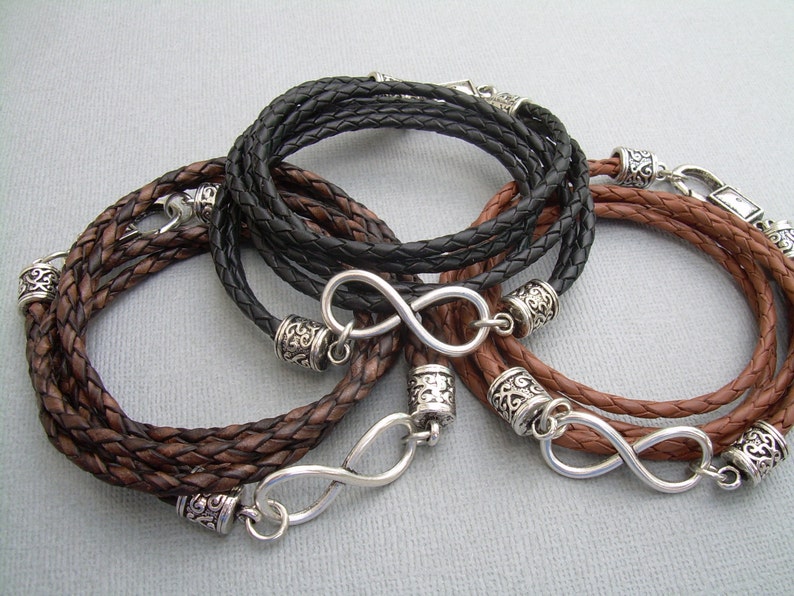 Infinity Bracelet Mens Leather Bracelets Womens Leather - Etsy