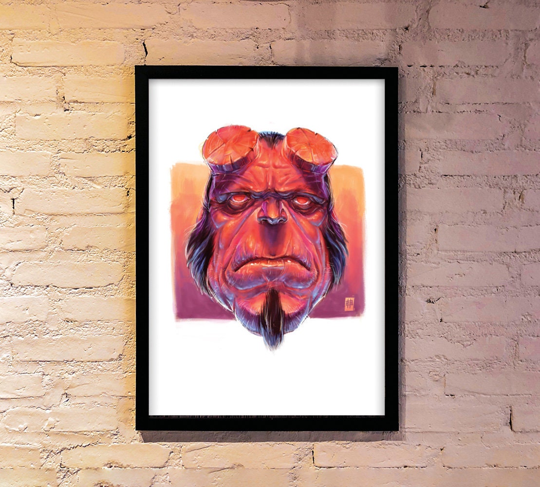 Hellboy A3 Poster Print Illustration - Etsy