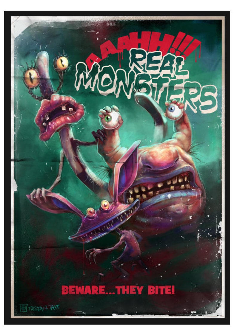Aaahh!!! Real Monsters - A3 Poster Print - Illustration | Ickis, Oblina ...