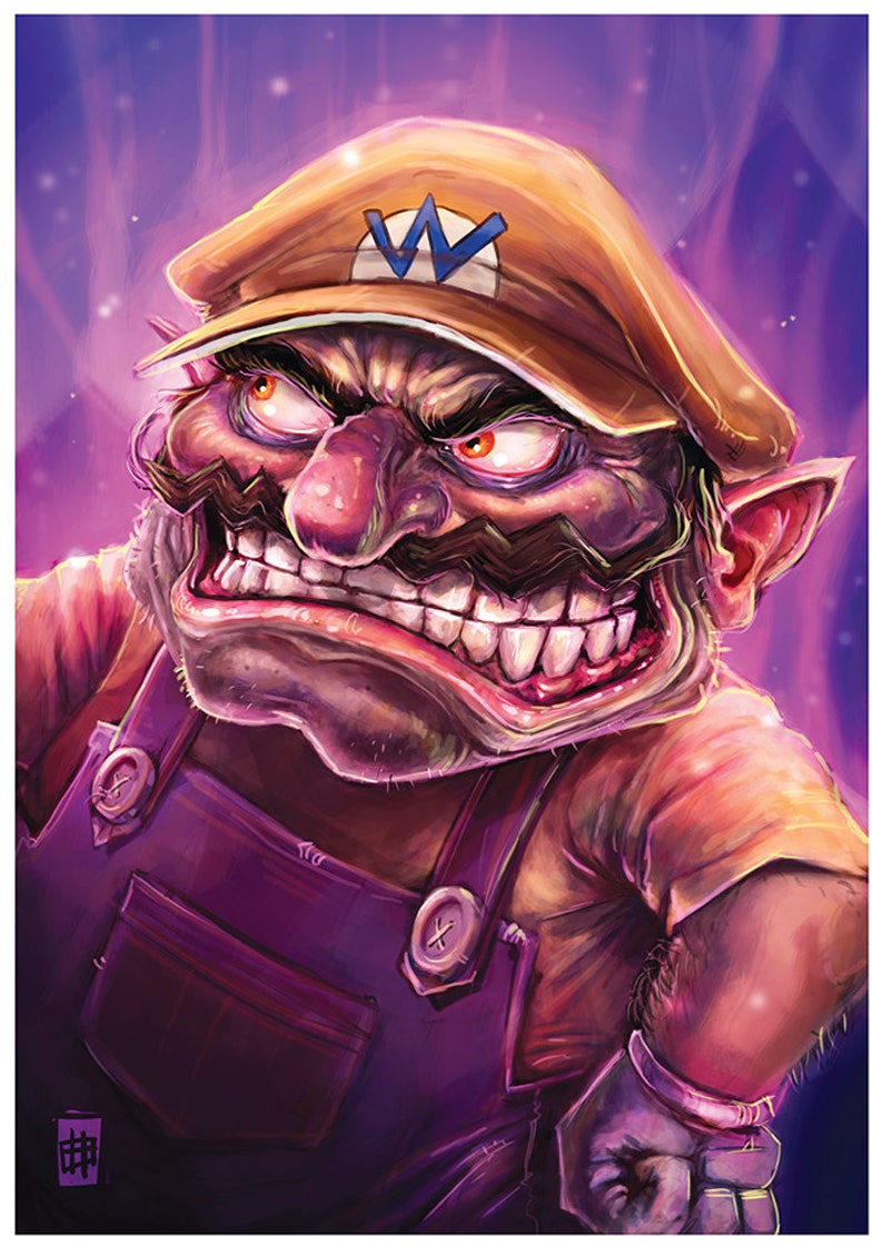 Wario - A3 Poster Print - Super Mario Illustration - Etsy