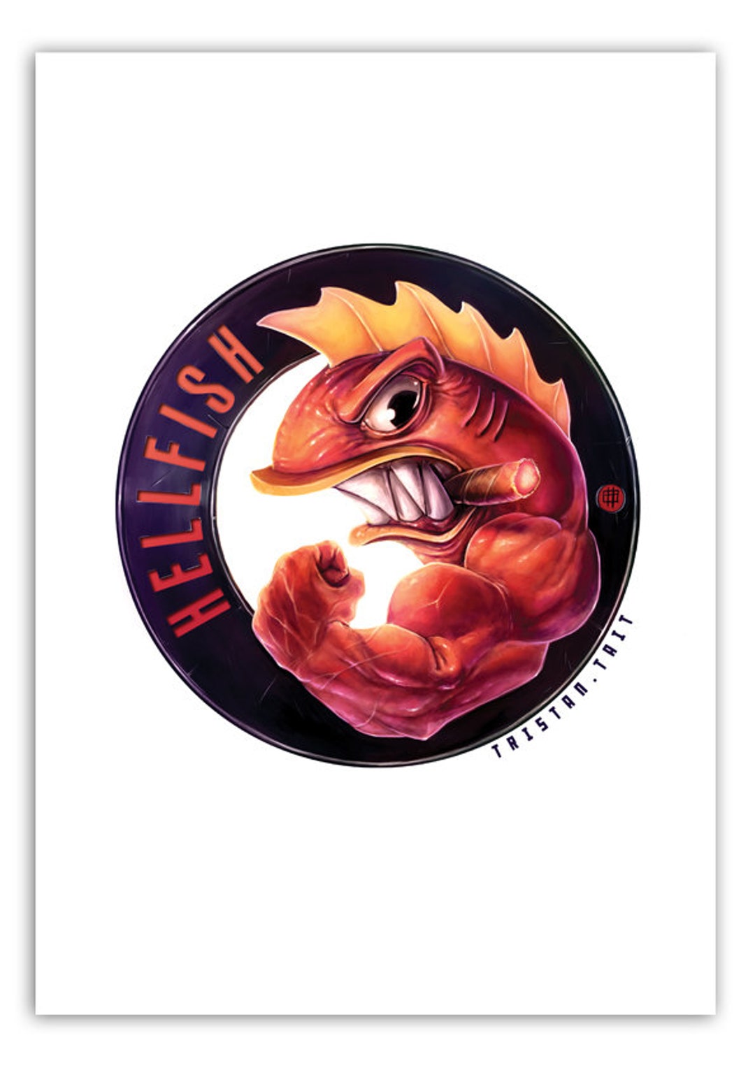 Flying Hellfish - A3 Poster Print - Illustration - Etsy