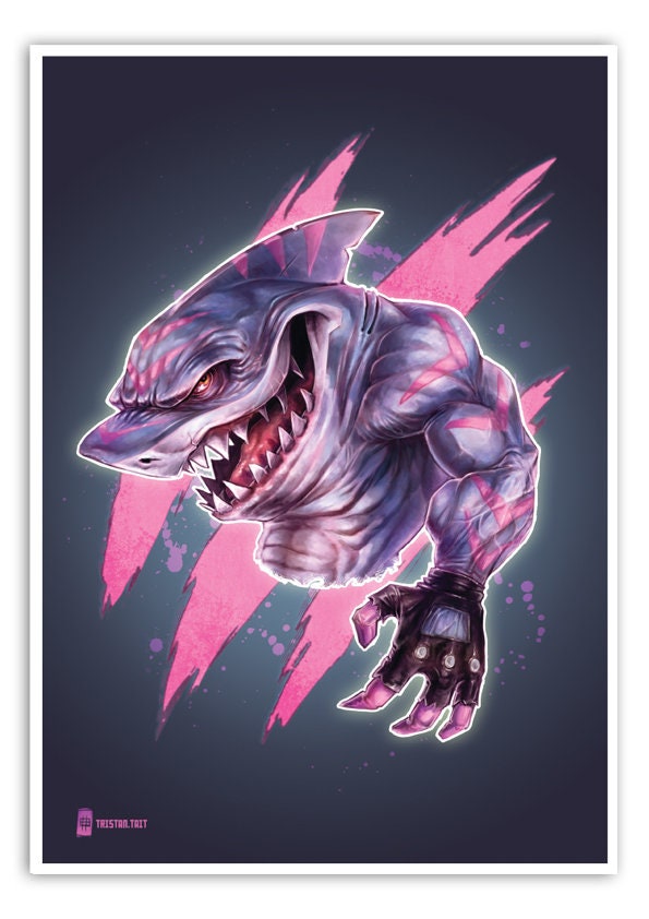 Streex - Street Sharks - A3 Poster Print - Illustration - Etsy