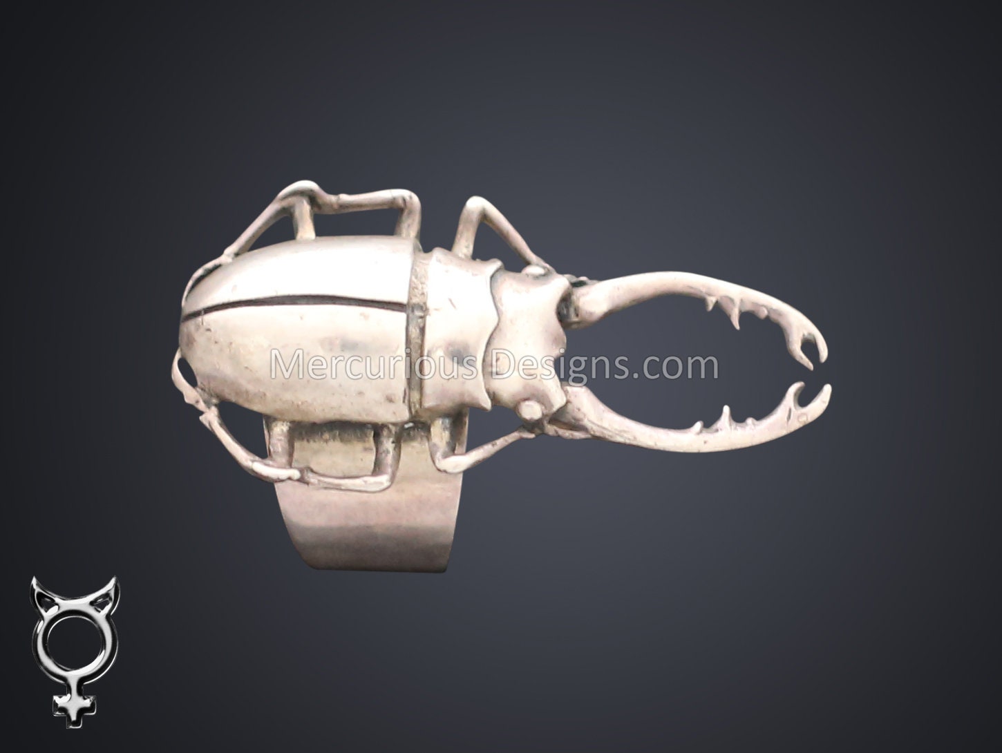 Staghorn Beetle Ring. Silver Bug Ring. Scarab Ring. Dung Beetle - Etsy