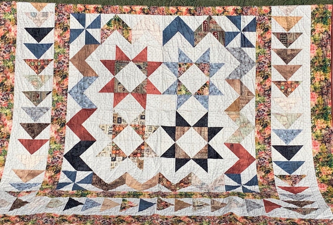 SALE Large Stars and Flying Geese Quilt SALE - Etsy