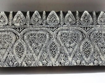 USED Indian Wooden Hand Carved Textile Printing Fabric Block / - Etsy