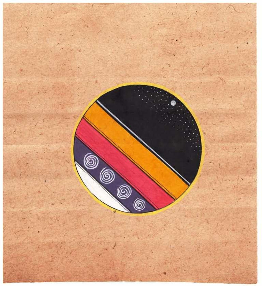Vintage 1980's Indian Miniature Painting on Old Paper of Tantra ...