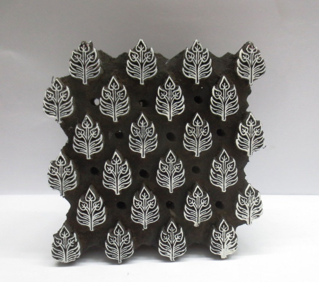 Indian Fine Unique Buti Design Motif Hand Carved Wooden Block Stamp for ...