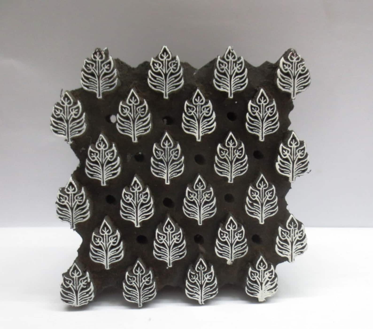 Indian Fine Unique Buti Design Motif Hand Carved Wooden Block Stamp for ...