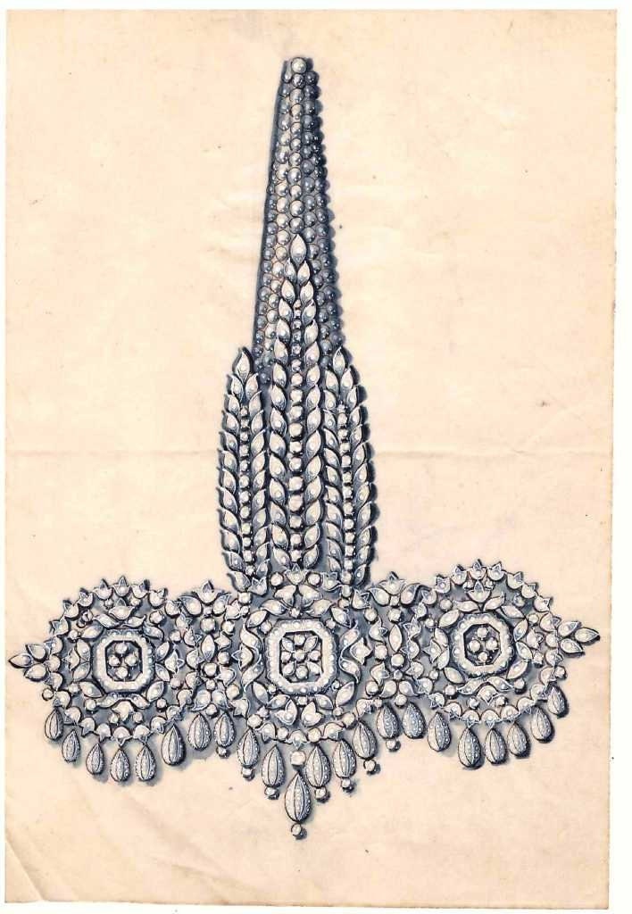 Vintage 1950's Hand Painted Jewellery Design Pattern on - Etsy