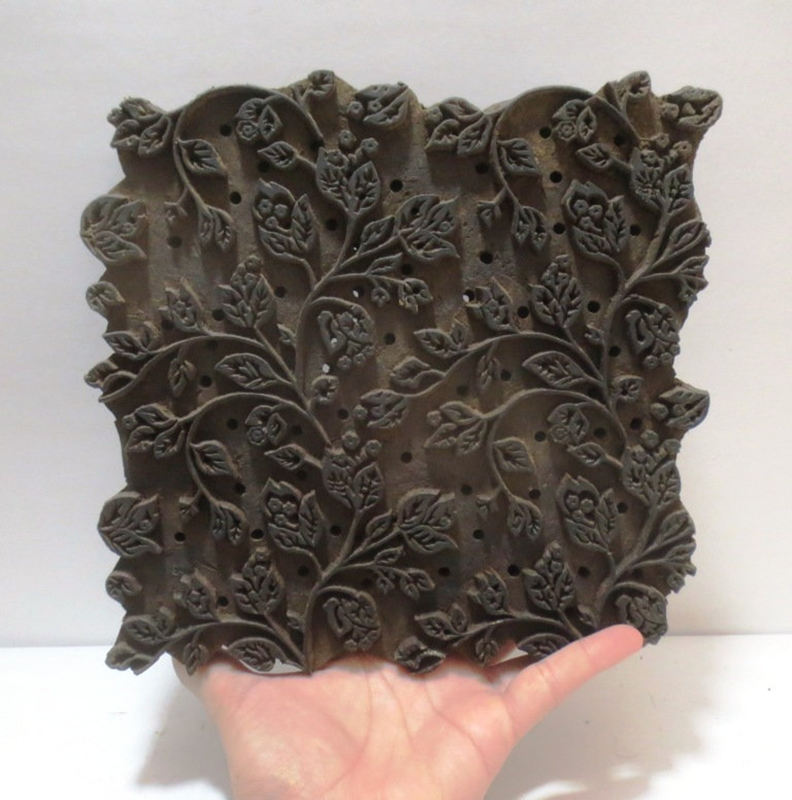 Buy Indian Wooden Hand Carved Textile Printing on Fabric Block / Stamp ...